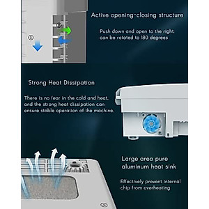 Cqenpr Indoor/Outdoor Waterproof Movable AI PoE Switch, IEEE 802.3af/at/bt, AI Watchdog, PoE++ BT Port 60W Output, Unmanaged.… (Outdoor 11 Port)