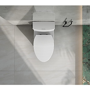 KE KING 1.28 Gpf Elongated One Piece Toilet, Powerful & Quiet Flush Modern Toilet(Side Flush) 12'' Rough-In Toilet & ADA Height