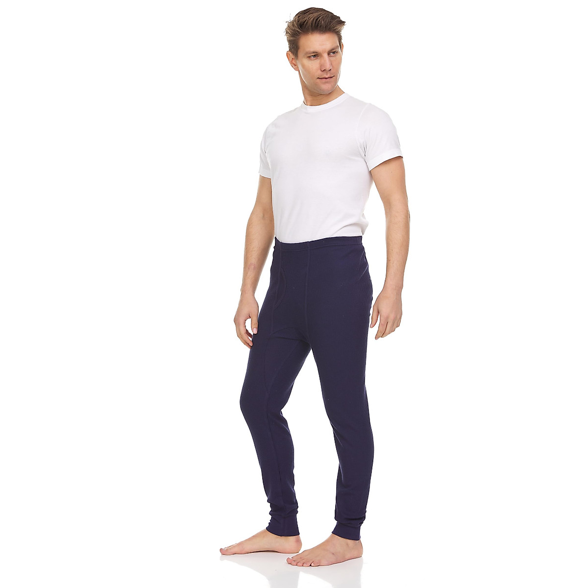 Mens Thermal Long John Pants - Thermal Bottom Base Layer for Tshirts & Jackets - Lightweight Thermal Underwear Mens - 3 Pack