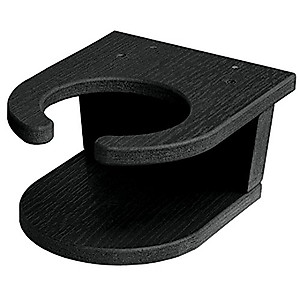 Highwood AD-KITKING1-BKE Hamilton King Size Folding & Reclining Adirondack Chair with Cup Holder, Black