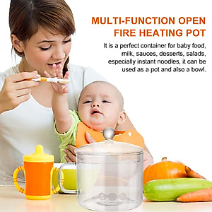 DOITOOL Glass Saucepan with Cover - Heat-Resistant Small Glass Simmer Pot for Stove Potpourri - Glass Cookware Glass Pots for Cooking on Stove for Pasta Noodle, Soup, Tea