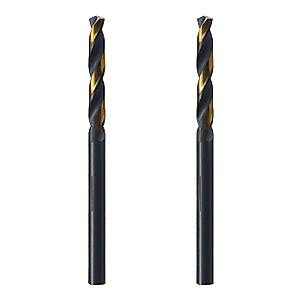 MAXTOOL 3/32" 2pcs Identical Screw Machine Drills HSS M2 Twist Stub Drill Bits Black & Bronze Fully Ground Straight Shank Short Drills; SMF02H10R06P2