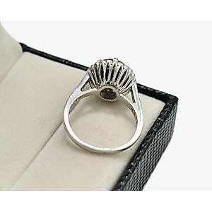 10 MM Round Cut Natural Blue Sapphire Gemstone Ring 925 Sterling Silver September Birthstone Statement Ring Sapphire Jewelry Handmade Ring Birthday Gift For Girlfriend Gift (RG 7899) (Rose Gold Plated Silver, 6 US)