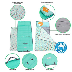 Nap Mat for Toddlers - Nap Mats for Preschool Kindergarten - Fox Gifts for Toddlers - Portable Toddler Sleeping Bag w Pillow - Toddler Blankets for Boys - Toddler Blankets for Girls - Gifts for Girls