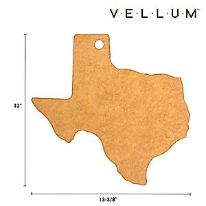Vellum Texas Shaped Wood Paper Composite Serving and Cutting Board, 13-1/4" x 13" | Dishwasher Safe