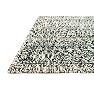 Loloi Isle Collection IE-01 Grey/Teal 5'-3" x 7'-7" Area Rug