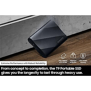 SAMSUNG T9 Portable SSD 4TB, USB 3.2 Gen 2x2 External Solid State Drive, Seq. Read Speeds Up to 2,000MB/s for Gaming, Students and Professionals,MU-PG4T0B/AM, Black (pack of 1)