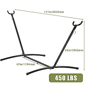 Her Majesty Hammock Portable Durable and Stable Best Stands for Indoor or Outdoor, Backyard Decor Bed Lawn Garden Steel Premium Carrying Case Patio