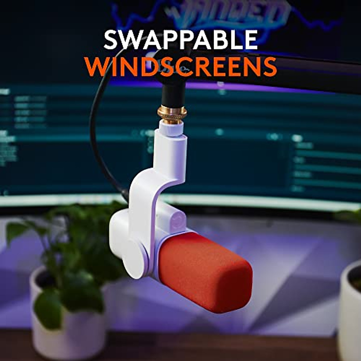 Logitech for Creators Blue Sona Active Dynamic XLR Broadcast Microphone for Streaming, Podcasting and Content Creation, ClearAmp Active Preamp, Dual-Diaphragm Capsule, Internal Shockmount - Off White