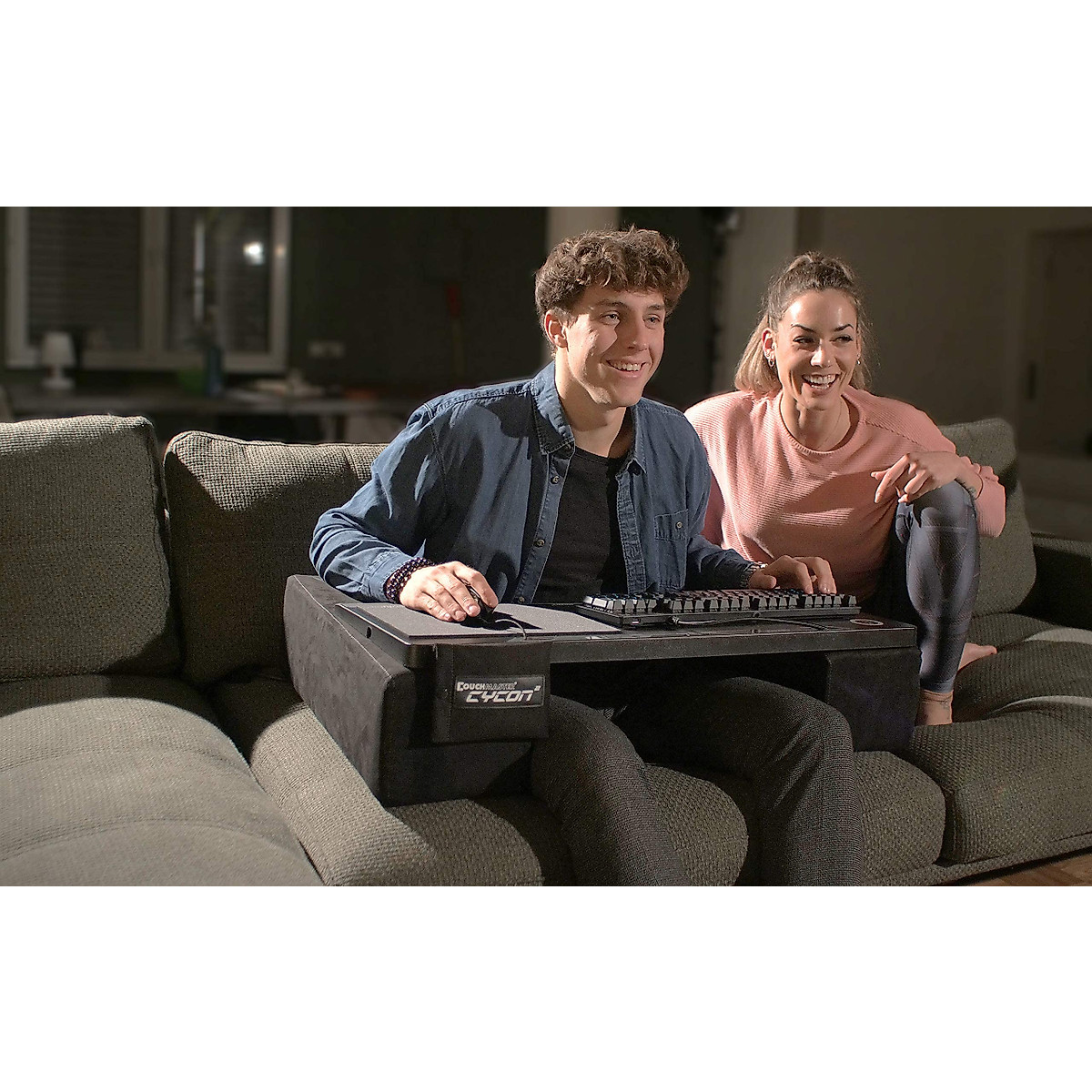 Couchmaster CYCON² Fusion Grey - Couch Gaming USB-Hub Desk for Mouse & Keyboard (for PC, PS4/5, Xbox One/Series X), Ergonomic lapdesk for Couch & Bed