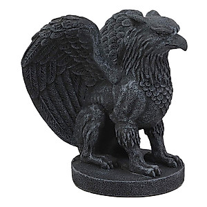 Ebros Gift Mythical Winged Griffon Griffin Eagle Lion Gargoyle Statue Faux Stone Resin Home Decor Figurine 6.75" Tall Gothic Sculptures Statues and Figurines Might and Magic Heroes and Royalty Symbol