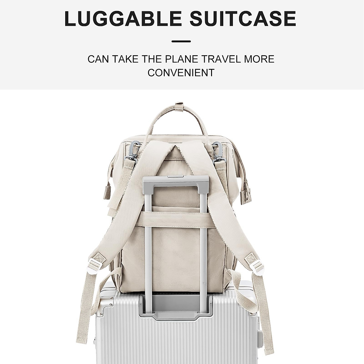 Diaper Bag Backpack,Travel Essentials Baby Bag for Girls Boy Maternity Baby Changing Bags Unisex Baby Diaper Backpack Waterproof Travel Backpack with Insulated Pockets & Stroller Straps Beige