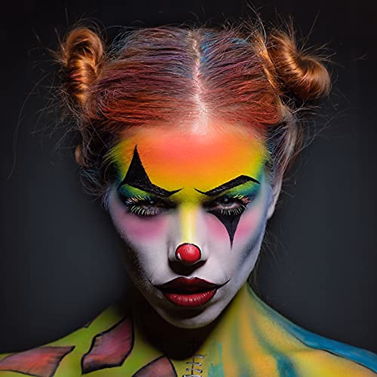 BOBISUKA Blank in the Dark Black + White Oil Face Body Paint Set, Large Capacity Professional Paint Palette Kit with Brushes for Art Theater Halloween Party Cosplay Clown Sfx Makeup for Adults (140g/4.93 oz)