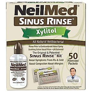 NeilMed Sinus Rinse Kit with Xylitol, 50 Count (Pack of 1)