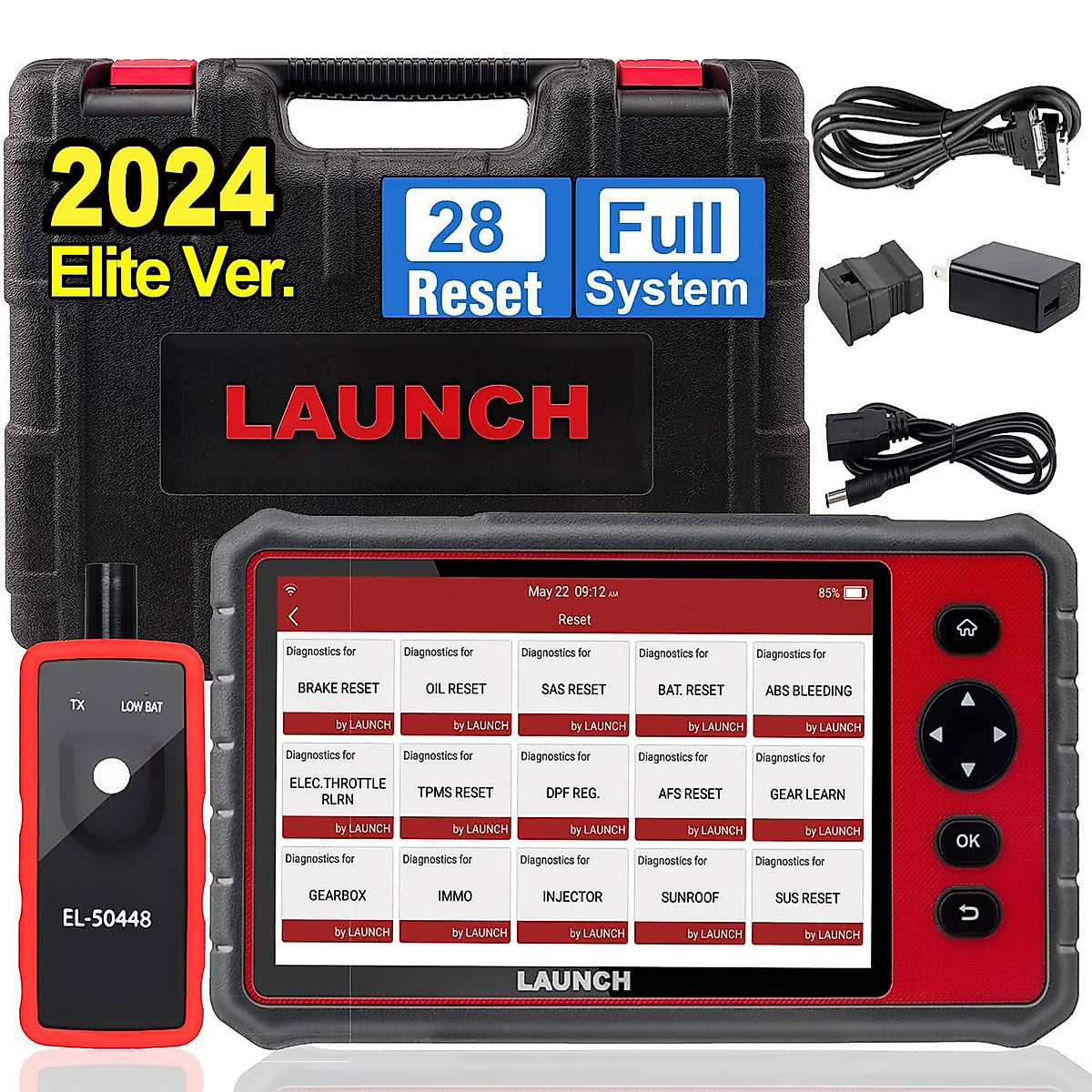 2024 LAUNCH CRP909e Full System OBD2 Scanner, OE-Level Diagnostic Tool, 28+ Reset Scanner, Injector Coding, ABS Bleeding, Auto Vin 2 Yrs Free Update