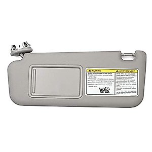 Dasbecan Front Left Driver Side Sun Visor with Vanity Light Compatible with Toyota RAV4 2006-2013 Replaces# 74320-42501-B2 74320-42500-B0 (Gray)