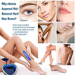 ANREACHO Waxing Kit for Women, Hard Stripless Wax Beads, Sprays - Bikini, Legs, Face, Underarm, Brazilian