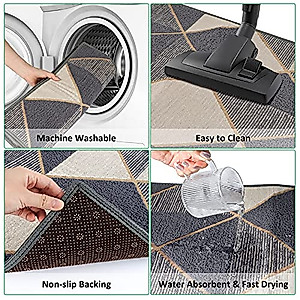 Lavezee Indoor Doormat Front Back Door Rug, 19.6"x31.5" Absorbent Non Slip Soft Floor Inside Mat for Entrance, Patio, Grey