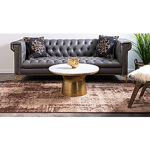 Unique Loom Autumn Collection Modern Contemporary Casual Abstract Area Rug (Brown/ Beige Solid, 9 x 12 ft Rectangular)