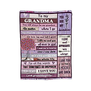 Gifts for Grandma, Grandma Blanket 50''x60'', Grandma Birthday Gifts, Christmas Grandma Gift Ideas for Grandma Soft Cozy Flannel Throw Blanket Grandma Gifts from Grandchildren