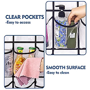 KEETDY 28 Large Clear Over The Door Shoe Rack with Crystal Pockets Hanging Shoe Organizer Storage Shoe Holder for Closet Hanger, White