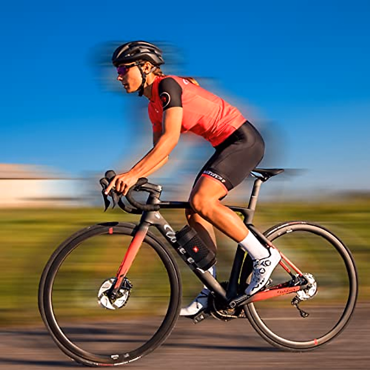 Caudblor Portable Bike Speaker Mount, Adjustable Wireless Speaker Strap, Premium Universal Bicycle Handlebar Sound Bar Holder with 2 Straps, for JBL Speakers/Water Bottle on Golf Cart/Boat