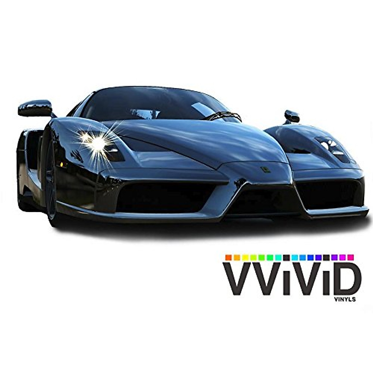 VViViD Standard Gloss Chrome Black Vinyl Wrap Adhesive Film Roll (1.5ft x 5ft)