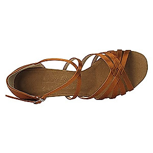 Very Fine Women's Salsa, Latin, Practice Ballroom Dance Shoes - S9216 (S9216 Copper Tan Satin 1.2" Cuban Heel, numeric_6_point_5)