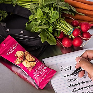 Sahale Snacks Pomegranate Vanilla Cashews, 1.5 oz Bags (18 Packs) - Dry-Roasted Deluxe Mixed Nuts with Pomegranate Infused Apples & Madagascar Vanilla - Non-GMO, Kosher, & Certified Gluten-Free Snacks