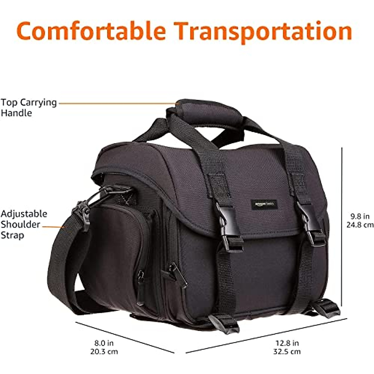 Amazon Basics Large DSLR Gadget Bag (Orange interior)