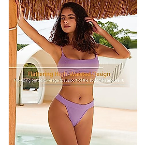 chahoo High Waisted Thong Womens Seamless Cotton Underwear No Show Panties Thongs Breathable Underwear for Women 5 Pack S-XL