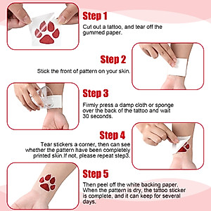 Colarr 180 Pcs Team Spirit Temporary Tattoo 2", 1.5" Face Body Paw Go Team Cheer Tattoo Removable Glitter School Spirit Stickers for Classroom Cheerleading Teams Carnival Sports Games (Red, Black)