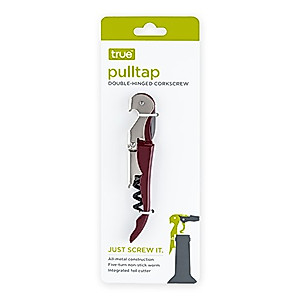 True Fabrication Pulltap's Double-hinged Corkscrew, One Size, Burgundy