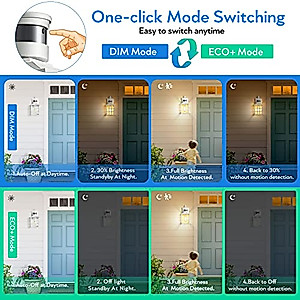 VIANIS Motion Sensor Outdoor Lights, White Dusk to Dawn Wall Lights, Exterior Light Fixture, Anti-Rust 100% Aluminum Outdoor Wall Lantern Wired for Garage Patio, Front Porch Light