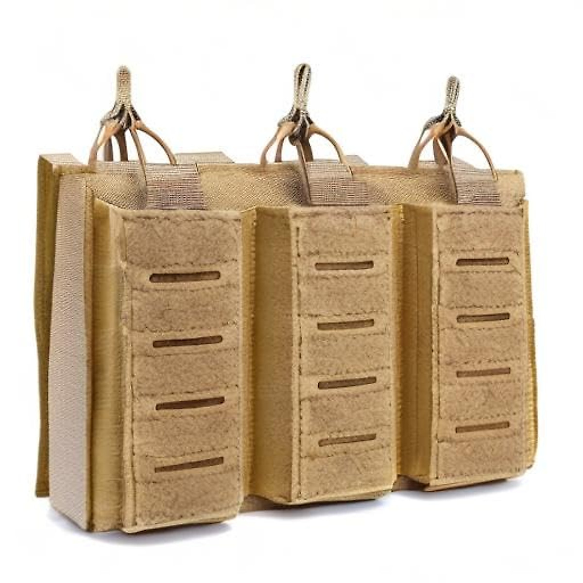 Tripple Mag Pouch Molle Open-Top Tripple Magazine Pouch for M4/M16/AR/AK Rifle Magazines (Tan)