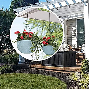 ESFUN 6 Pack 10 inch Extra Large S Hooks Black Heavy Duty Long S Hooks for Hanging Plant Extension Hooks for Kitchenware,Utensils,Pergola,Closet,Flower Basket,Garden,Patio,Indoor Outdoor Uses