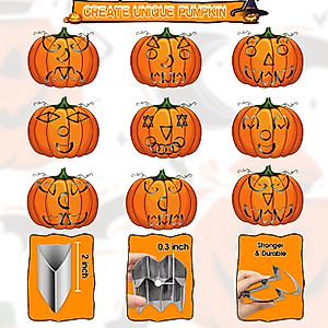 【2022 NEW】 Professional Halloween Pumpkin Carving Kit/Pumpkin Carving Tools/Pumpkin Carving Kit with Stencils for Kids&Adults, Stainless Steel with Hammer for Halloween Decoration Lanterns-12PCS