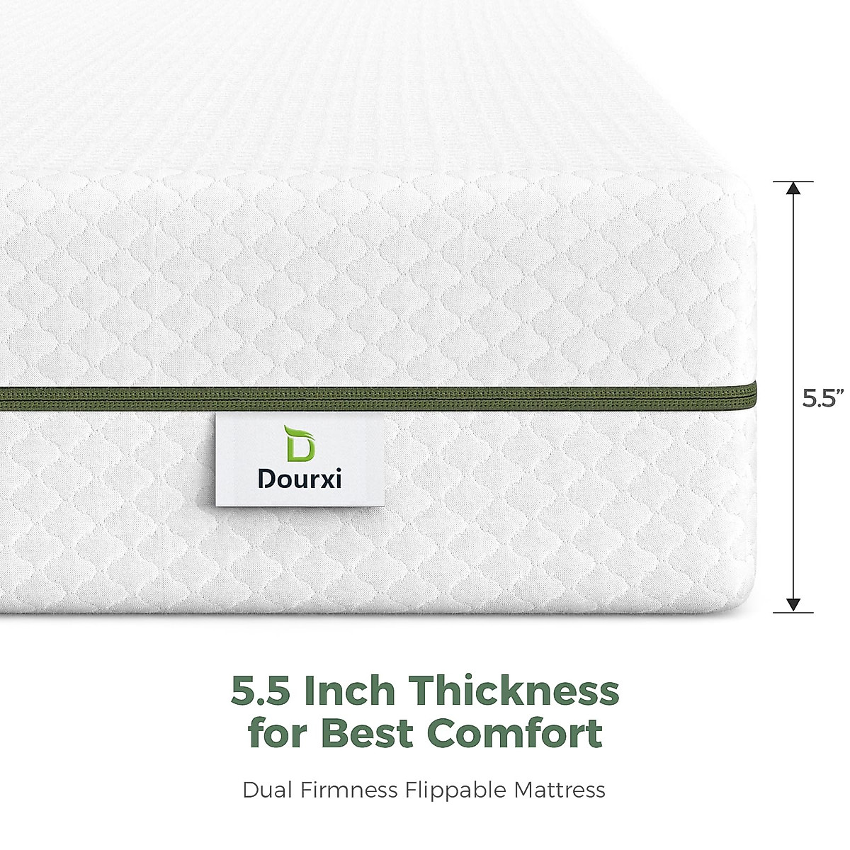 Dourxi Crib Mattress, Dual-Sided Comfort Baby and Toddler Mattress with Cool Gel Memory Foam and Removable Cover, Fits Standard Size Cribs and Toddler Bed, 52x27.5x5.5 inches