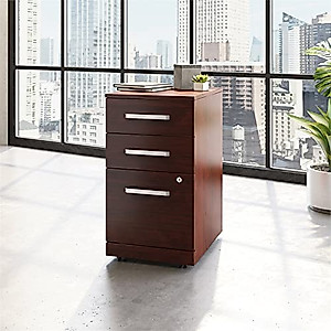 OfficeWorks by Sauder Affirm 3 Drawer Mobile File, L: 15.55" x W: 19.45" x H: 28.43", Classic Cherry Finish