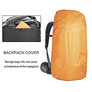 DADAYIYO 50L Hiking Backpack Lightweight Water Resistant,Mountain Climbing Camping Outdoor Sport Daypack Bag with Rain Cover(Black)