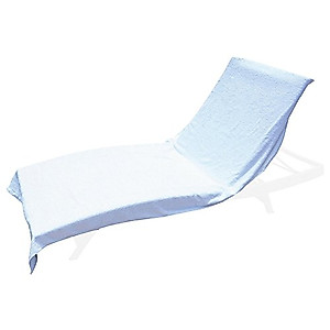 Arlu Home Large Luxury Chaise Pool/Lounge Chair Cover Towel - Fitted Elastic Pocket Won't Slide (White) Versatile Size Pocket Fits Most Standard Cushions. Protective, Absorbent, Easy Care
