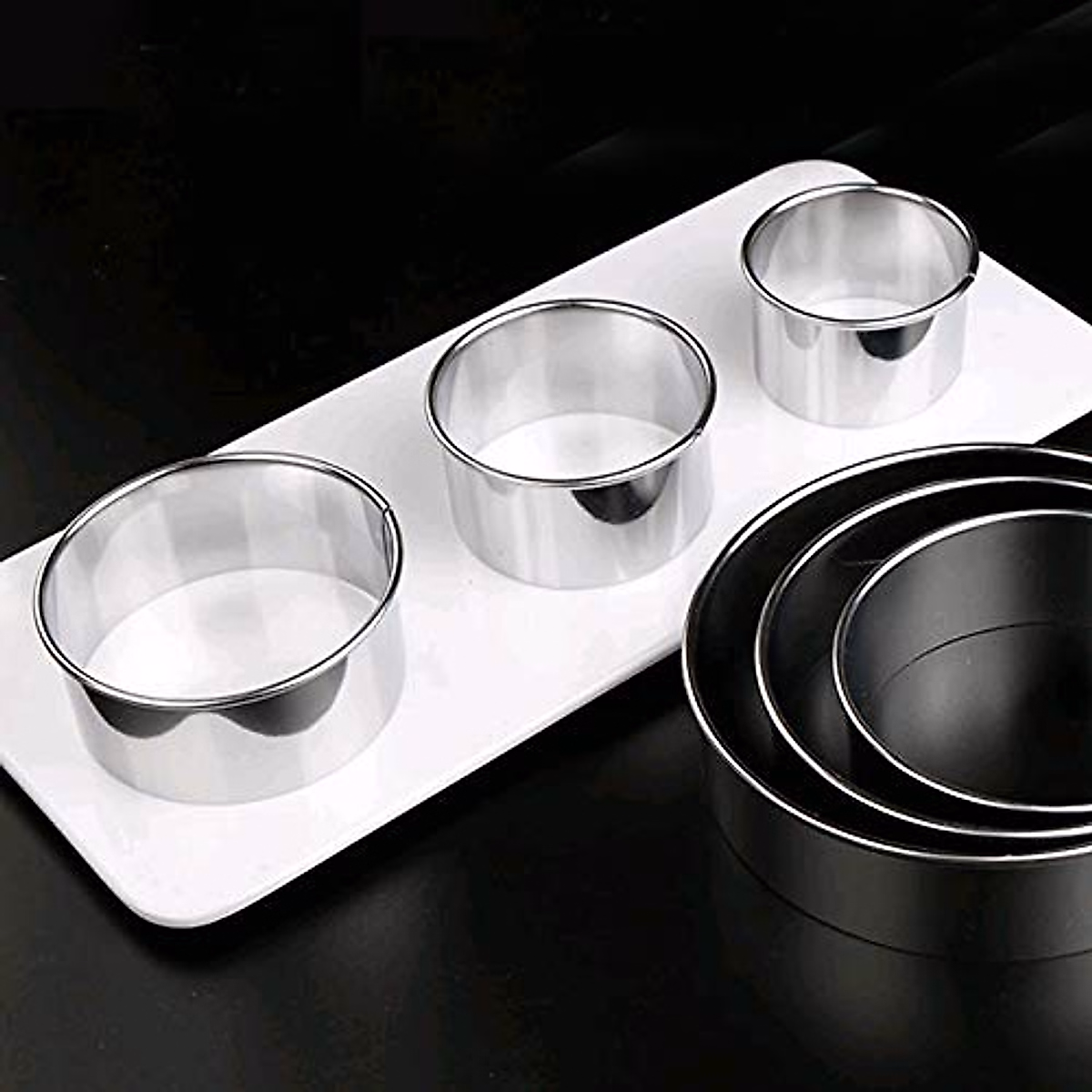 Cookie Cutters - Biscuit Cutters/Stainless Steel Dumpling Cutters/Cake Pastry Cutters / Cake Cookie Scone Cutters Molds stamps for Cooking Baking ( 3Pcs, Round Edge)