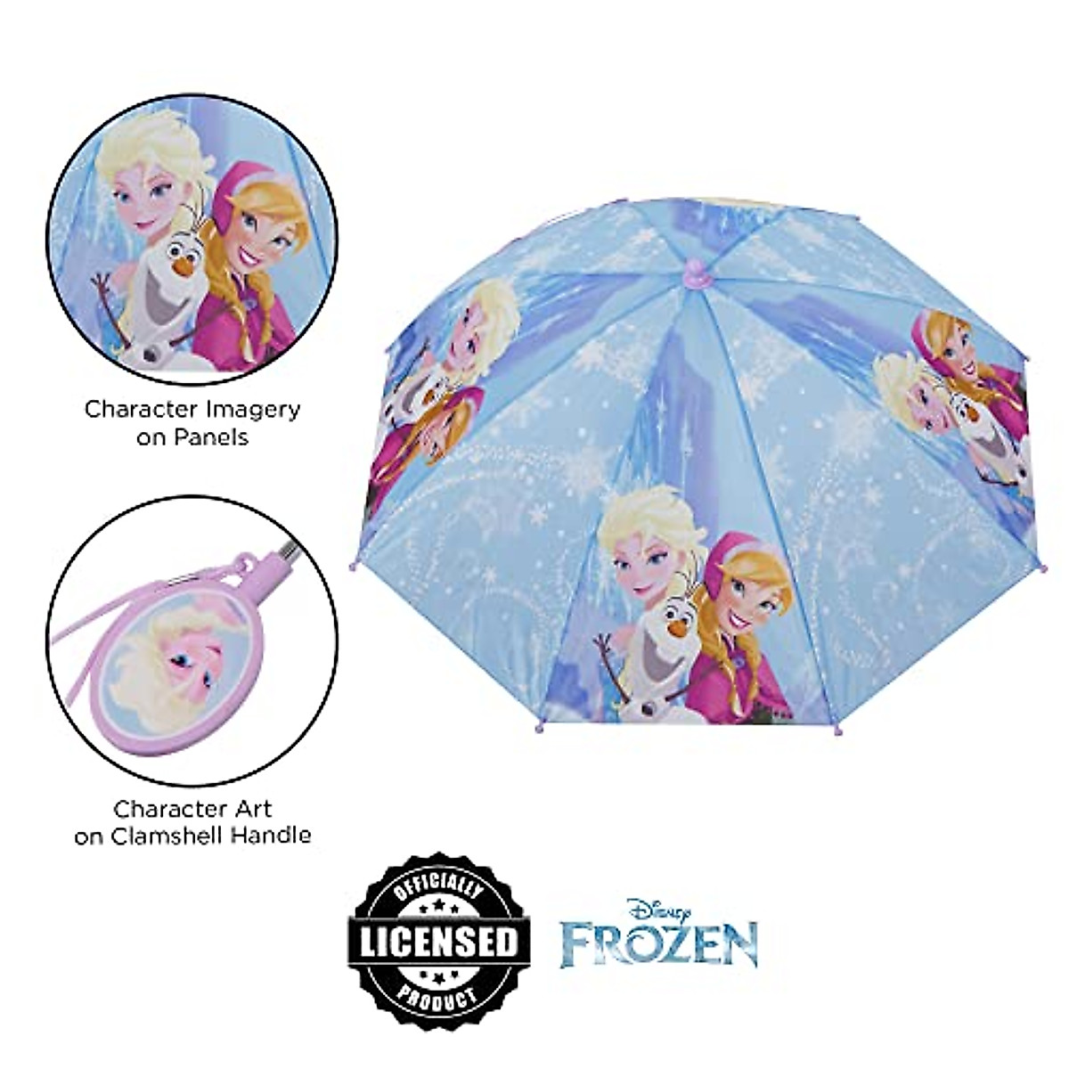 Disney girls Frozen Kids Umbrella and Slicker, Elsa and Anna Rainwear Set for age 2-7 Umbrella, Light Purple, MEDIUM 4-5 US
