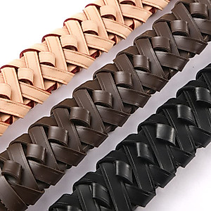 seegeeneey Genuine Leather Braided Handle for Women Handbag Suitable for Neonoe Hobo Bag Tote Bag (41cm(16''),Brown)