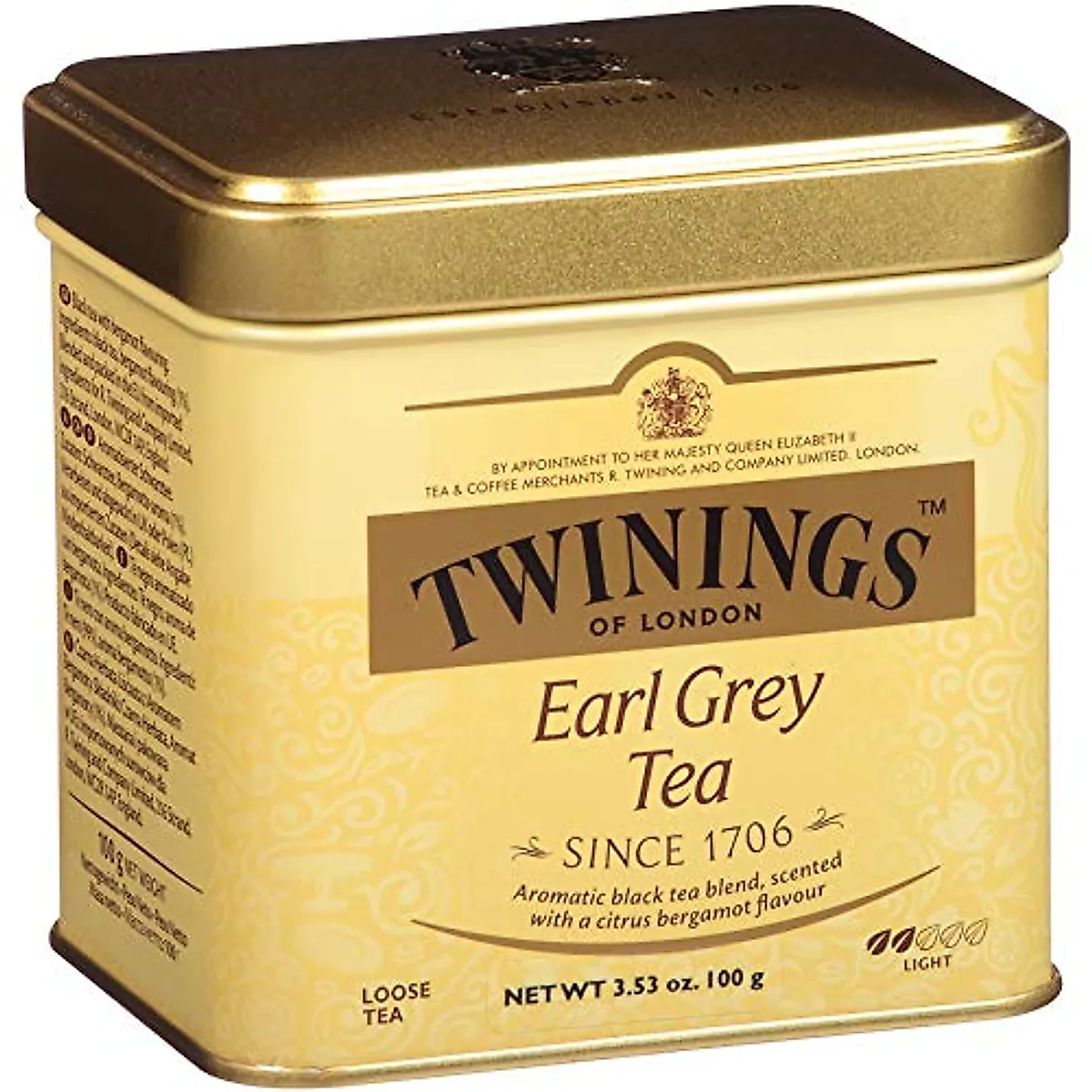 Twinings Earl Grey Loose Black Tea Tin, Flavored with Citrus and Bergamot, Caffeinated, 3.53 Ounce Tin (Pack of 3)