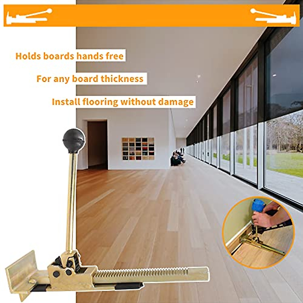 Flooring Jack Board Installation Tools - Professional Hardwood Power Flooring Jack Positioning Hand Tool for Installing