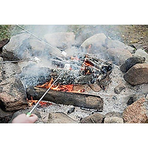 MalloMe Marshmallow Roasting Sticks - Smores Skewers for Fire Pit Kit - Hot Dog Camping Accessories Campfire Marshmellow 32 Inch Long Fork - 10 Pack