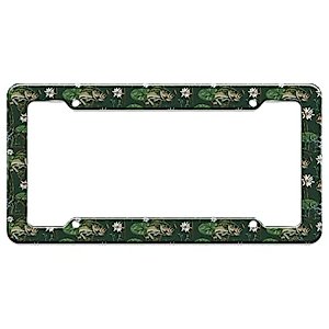 Bass Pond Lilly Pads Fish Fishing License Plate Tag Frame
