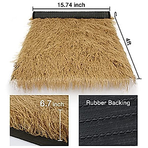 XLX TURF Synthetic Thatch Grass Roof, Mexican Tiki Bar Grass Artificial Straw Roll Garden Decor Fence Patio, Commercial Art DIY Crafts, Palapa Thatch Roofing, 15.74" x 4'