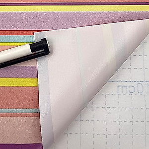 SimpleLife4U Colorful Mediterranean Striped Furniture Paper Self-Adhesive Shelf Drawer Liner 17.7 Inch by 9.8 Feet